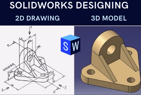 Make 3d model from 2d drawing or picture using solidworks by ...