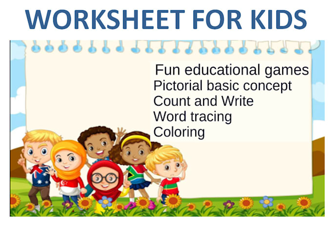 Design creative worksheets for kids by Fareehabaloc | Fiverr