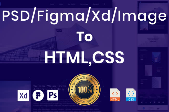 Convert figma, pdf, psd, jpg to html, css, javascript, and by ...