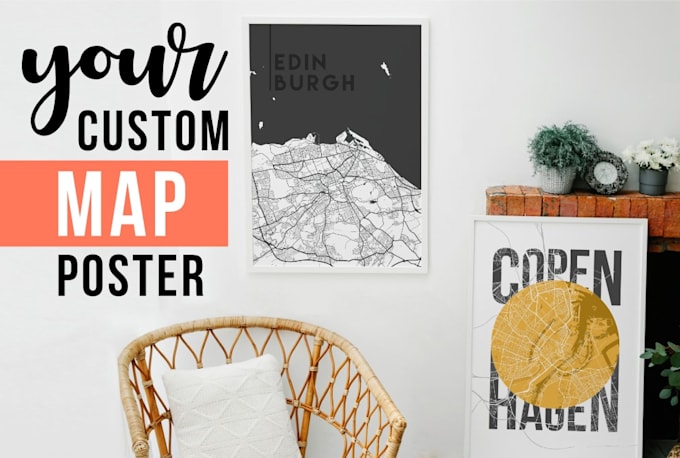 Create your custom map poster by Lynnphana | Fiverr