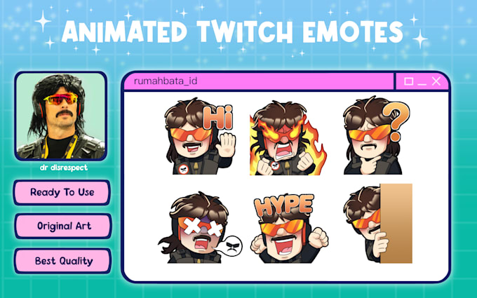 Create cutest animated emotes for your stream by Rumahbata_id | Fiverr