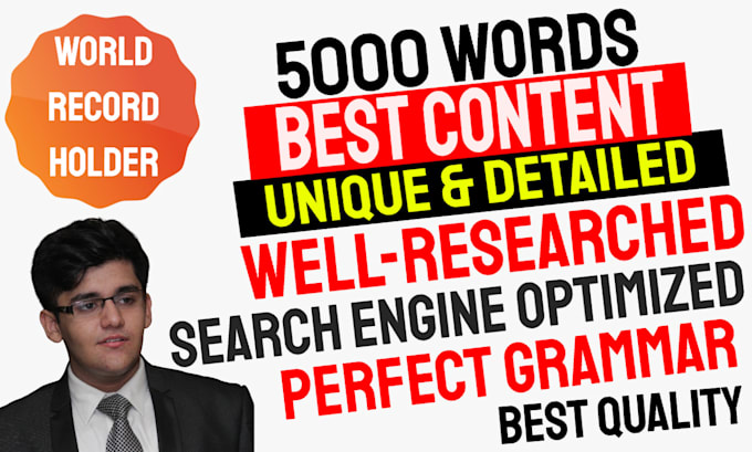 Write 5000 words of quality researched best catchy content by Flexhazel ...