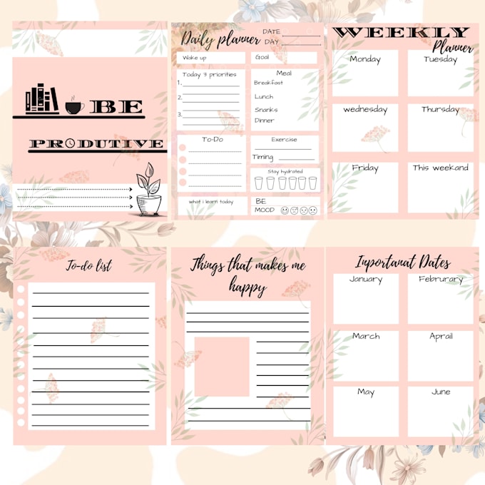 Design custom journal,planner,calender layout by Zaqiya | Fiverr