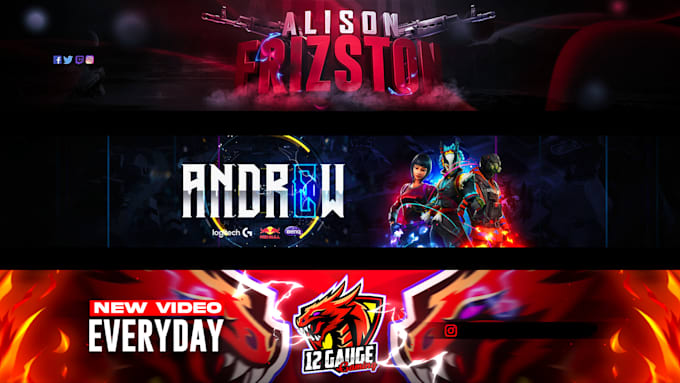 Design unique youtube banner or channel art by Ashishkumar101 | Fiverr