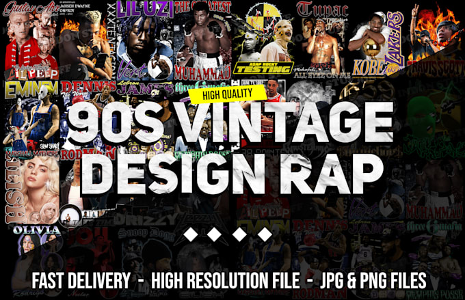 Design a vintage 90s bootleg rap tee by Deemust | Fiverr