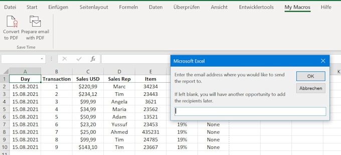 Help you to send a pdf of your excel via email by hitting a button by ...