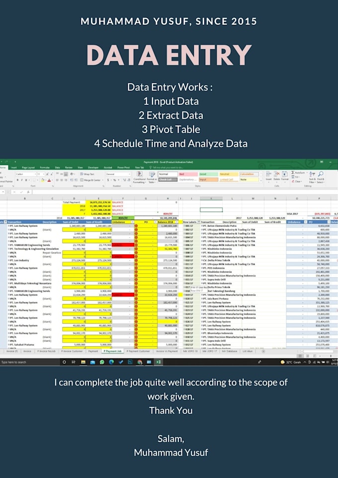 Data entry and pivot table by Marketinghebat | Fiverr