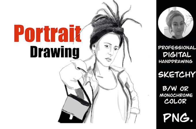 Create a sketchy portrait drawing for blog, web, editorial by Dyvisuals ...