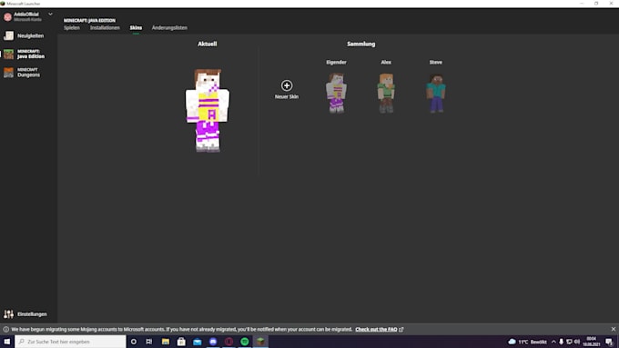 Create you a unique minecraft skin by Arktiis | Fiverr
