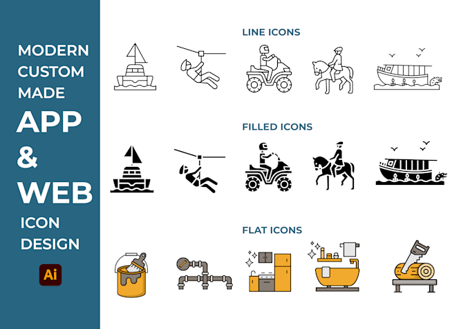 Design unique and creative custom icons for website and app by ...