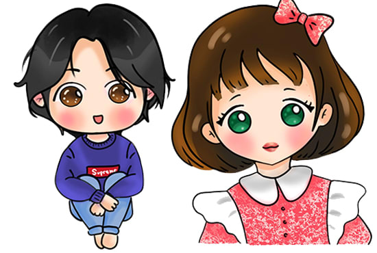 Draw cute chibi characters by Nimsart | Fiverr