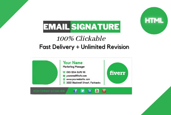 Design professional clickable html email signature by Ashiidigital | Fiverr