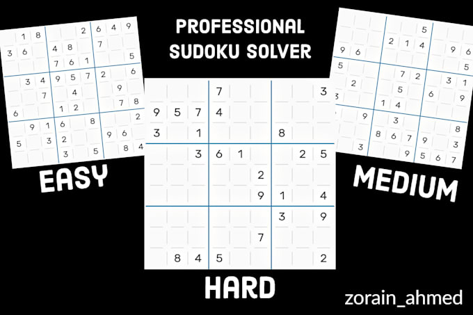 Solve sudoku problems for you by Zorain_ahmed | Fiverr