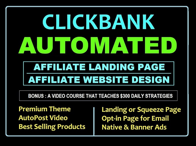 Design clickbank affiliate website or landing page for passive income ...
