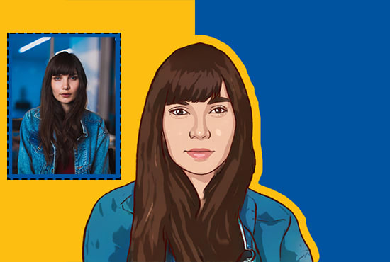 Create headshot cartoon portrait vector avatar cartoon for you by ...