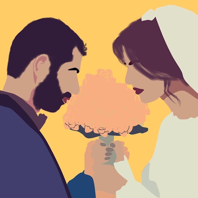 Draw minimalistic vector portrait for your loved ones by Shehlanaz | Fiverr