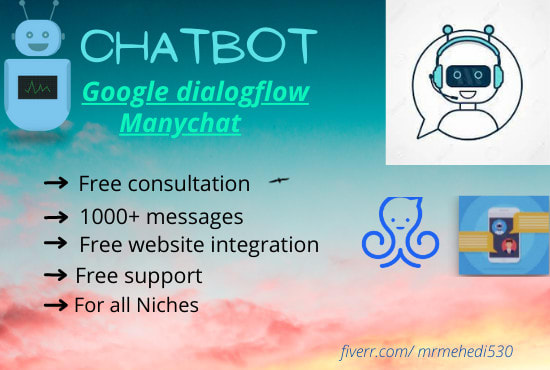 Build chatbot using google dialogflow and manychat by Mrmehedi530 | Fiverr