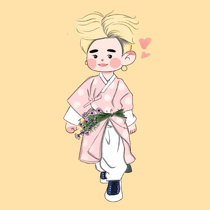 Bts run ep 145 chibi cute style by Linhnguyen370 | Fiverr