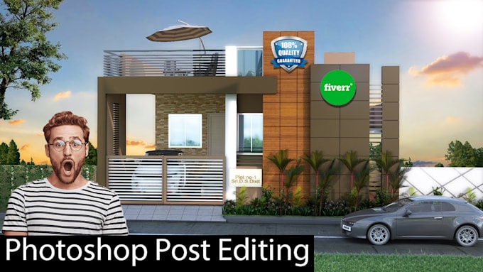 Photoshop color material edit house exterior interior photo by ...