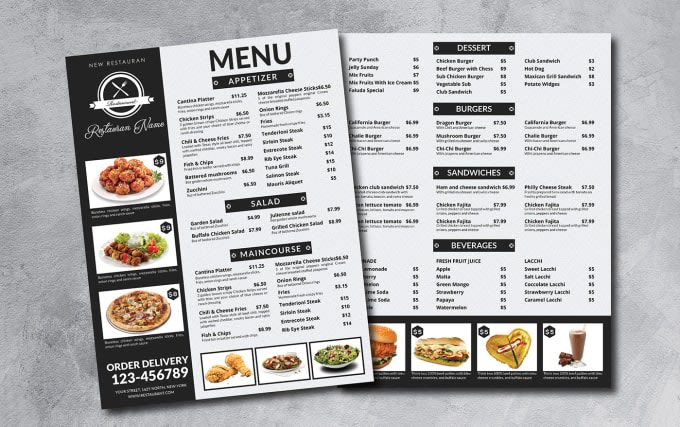 Design creative restaurant menu, salon, spa price list or any service ...