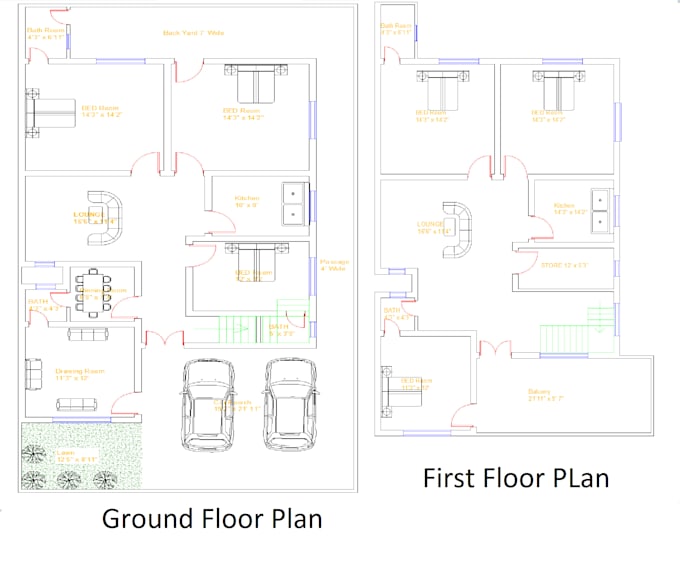 Create a 2d architectural floor plan for your building by Tayyab_aijaz ...