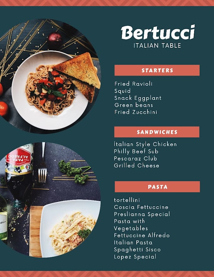 Design a professional menu for your business by Metemirin | Fiverr