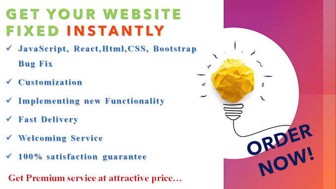 Bug fixes a responsive website with html css js react by Kp09623 | Fiverr