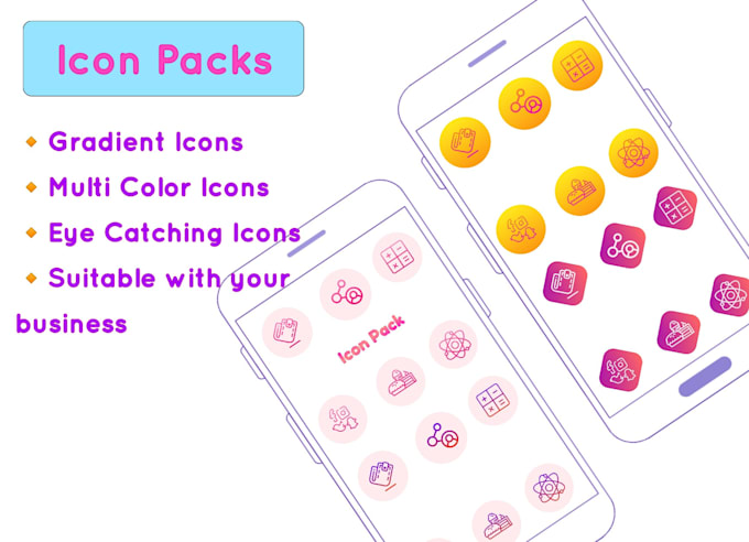 Design your custom icon set, gradient icons by Ntp12367 | Fiverr