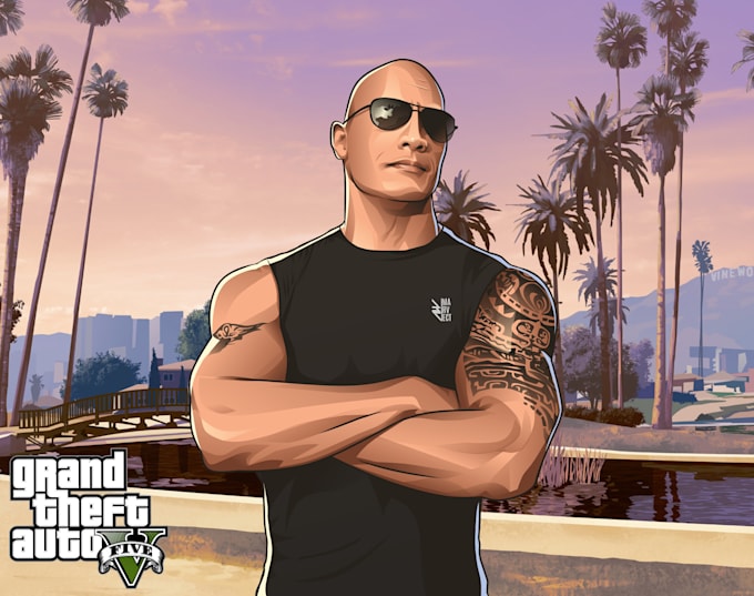 Draw your photo into gta style cartoon vector portrait by Maravector ...