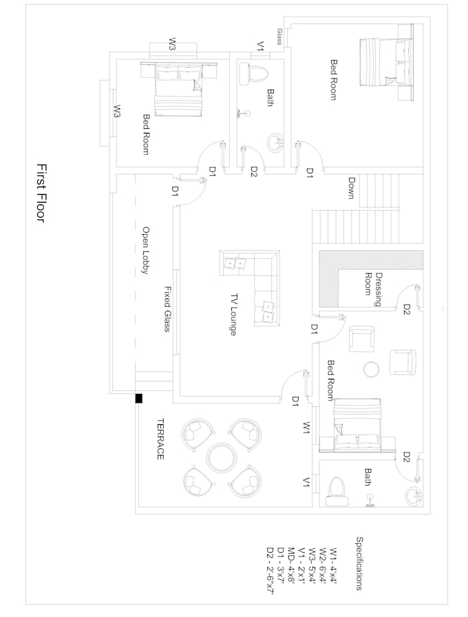 Design 2d floor plan, house plan, architetural plan on autocad by ...