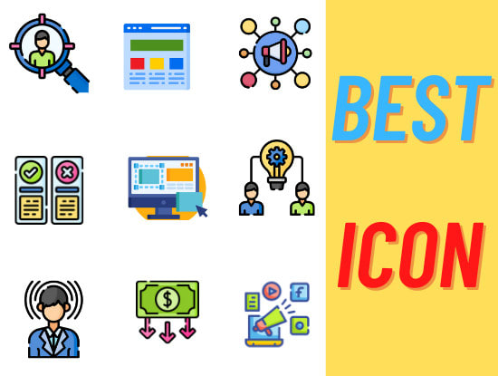 Design professional icon set for your website, app and social media by ...