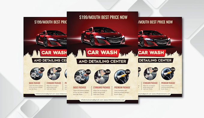 Design car wash, print list, detailing flyer, and poster by ...