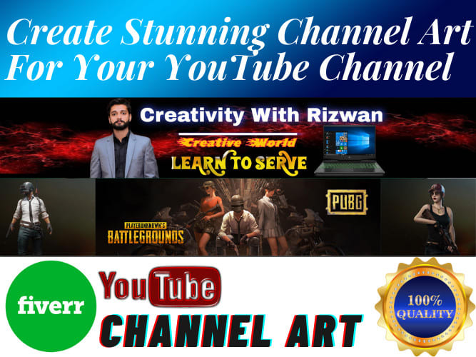 Design yt channel art, design youtube cover by Riziidesign | Fiverr