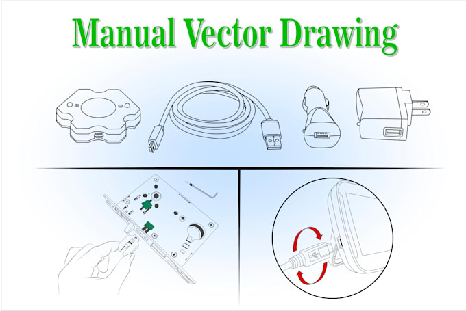 Draw manual vector drawing, details, outline, illustration by ...