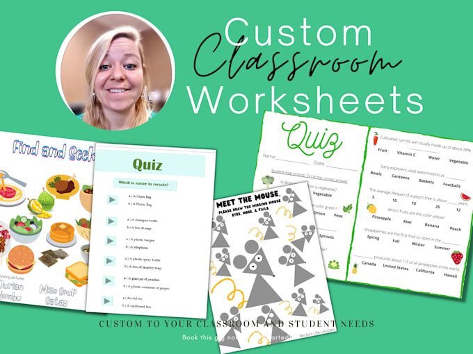 Create teachers pay teachers classroom work sheets by Lilmsbecky5 | Fiverr