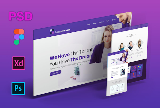 Design modern web ui ux or website template in xd, figma, psd by ...