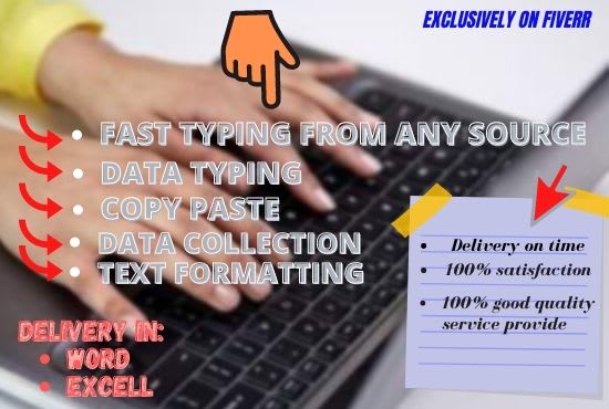 Manually fast type from any source to word or excel by Taniaakter16 ...