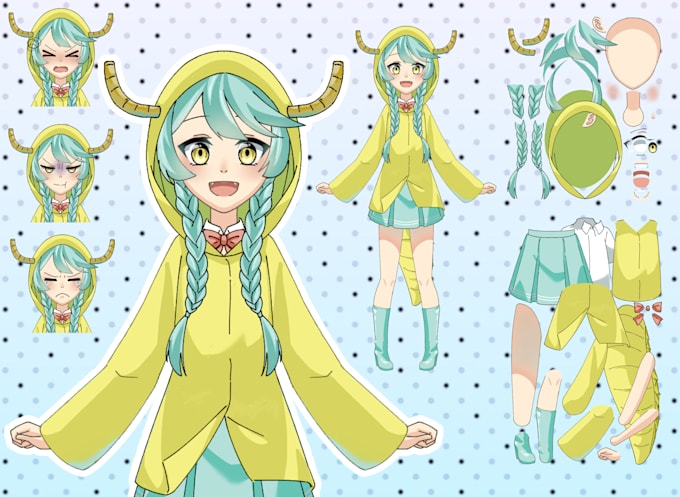 Draw a nice vtuber model ready for rigging by Erin_ne | Fiverr