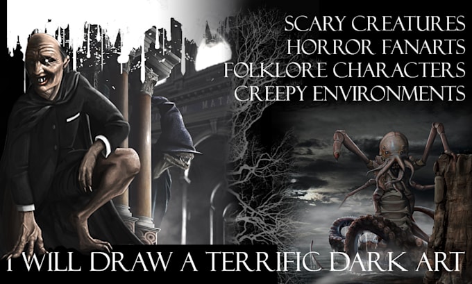 Draw you a gruesome dark art by Marcomzzz | Fiverr