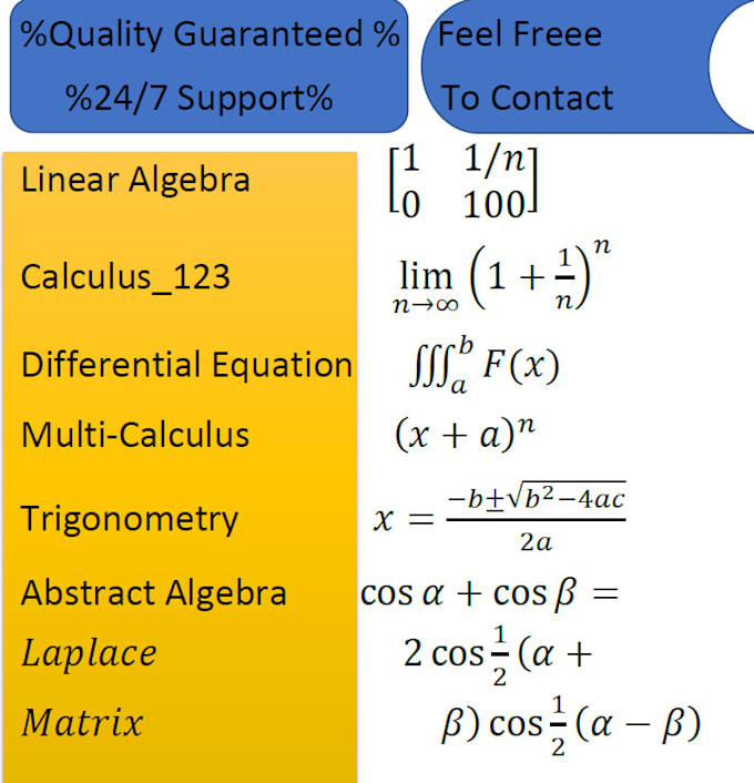 Tutoring in linear algebra calculus differential equation multi ... Tutoring in linear algebra calculus differential equation multi ...