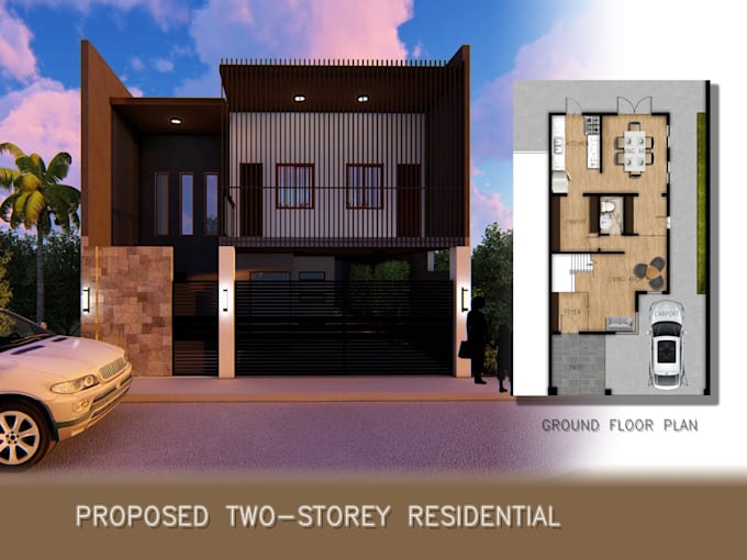 Render 2d architectural visualization of floor plan by Mikeepunay | Fiverr