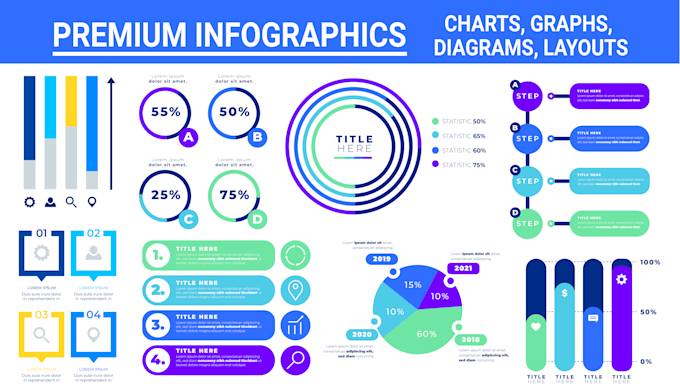 Design premium infographic flowchart bar chart graphs tables by ...