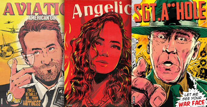 Draw a cartoon portrait of you in a vintage comic style by Lytmfart ...