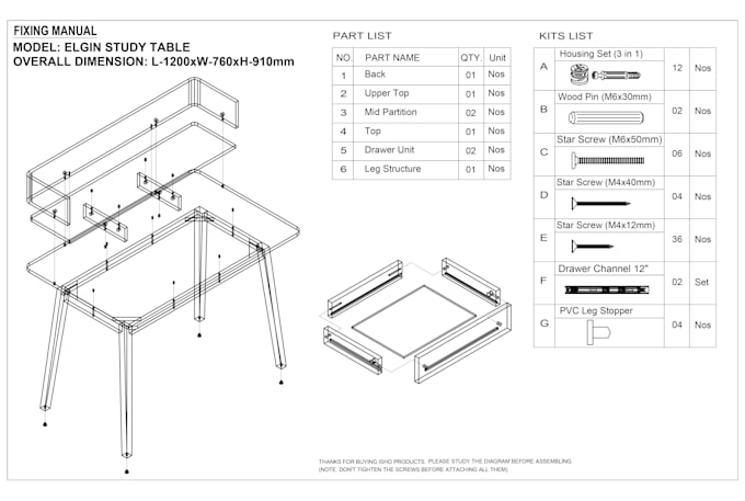 Design assembly instructions for furniture manufacturing by ...
