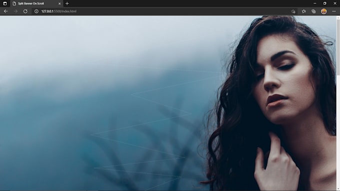 Creative css split banner image on page scroll by Abdalrhmandabou | Fiverr