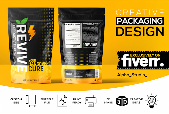 Design stand up pouch box packaging design, label sticker by Alpha ...