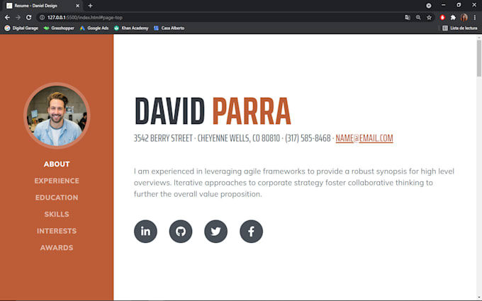 Create an interactive cv, resume design, or portfolio by Dlanmi | Fiverr