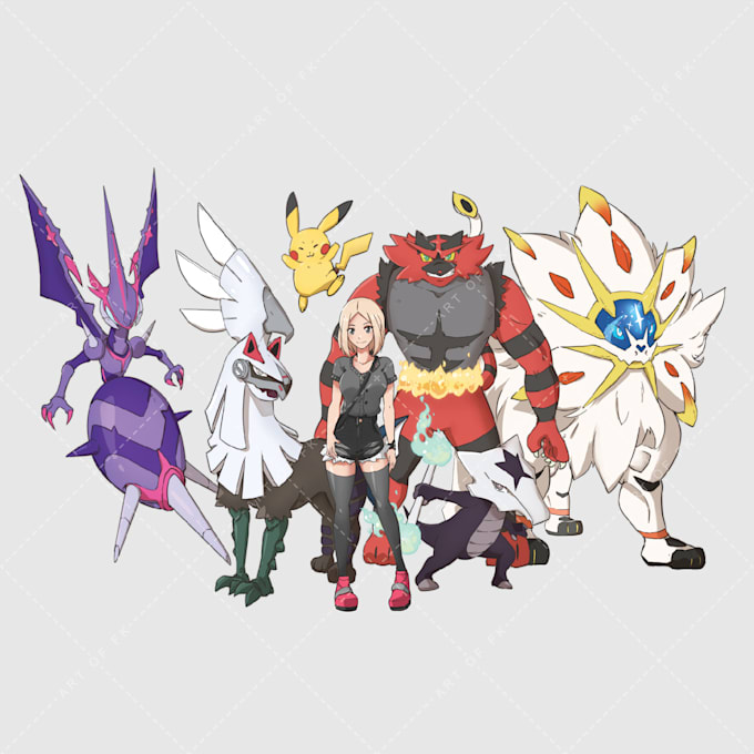 Draw a customized trainer and pokemon for you by Artoffk | Fiverr