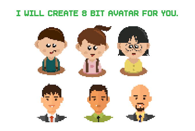 Create 8 bit pixel art avatar and portrait for you by Sania_art | Fiverr