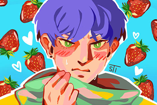 Draw cute lineless art in anime style by Acehnoodle | Fiverr